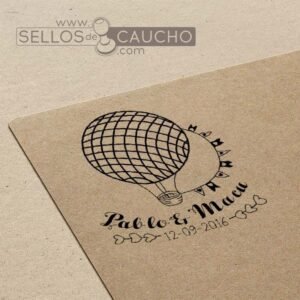 Sellos personalizados de boda Globo Novios