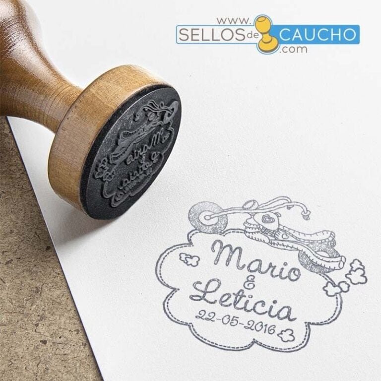 Sellos personalizados de boda Moto
