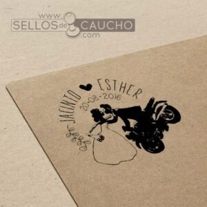 Sellos personalizdos boda Beso Motoristas