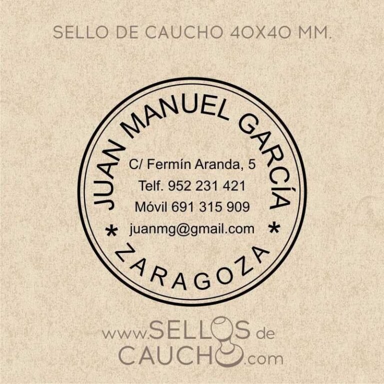 sello de caucho redondo 40 mm.