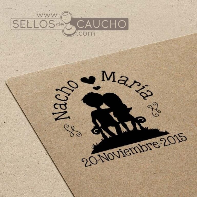 Sello boda Novios sentados